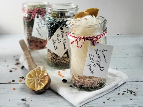 Homade Soup in Jar Mixes Three Variations