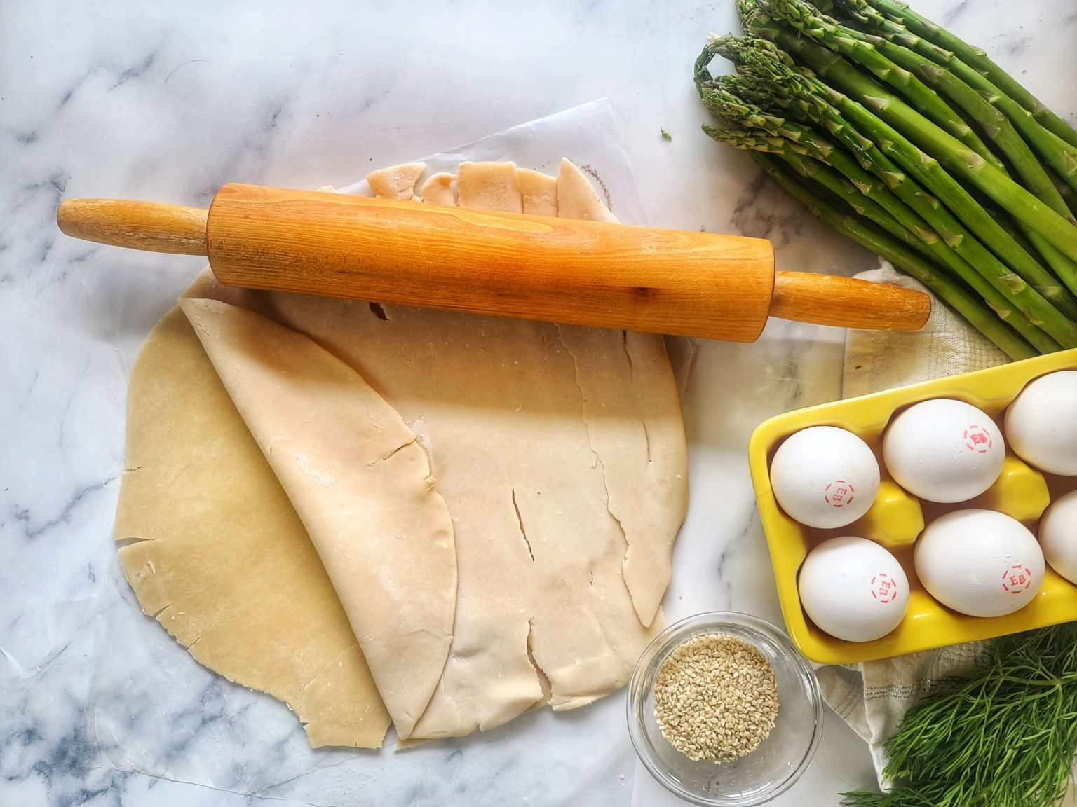 Asparagus Goat Cheese Slab Quiche for Spring Brunch - thefitfork ...