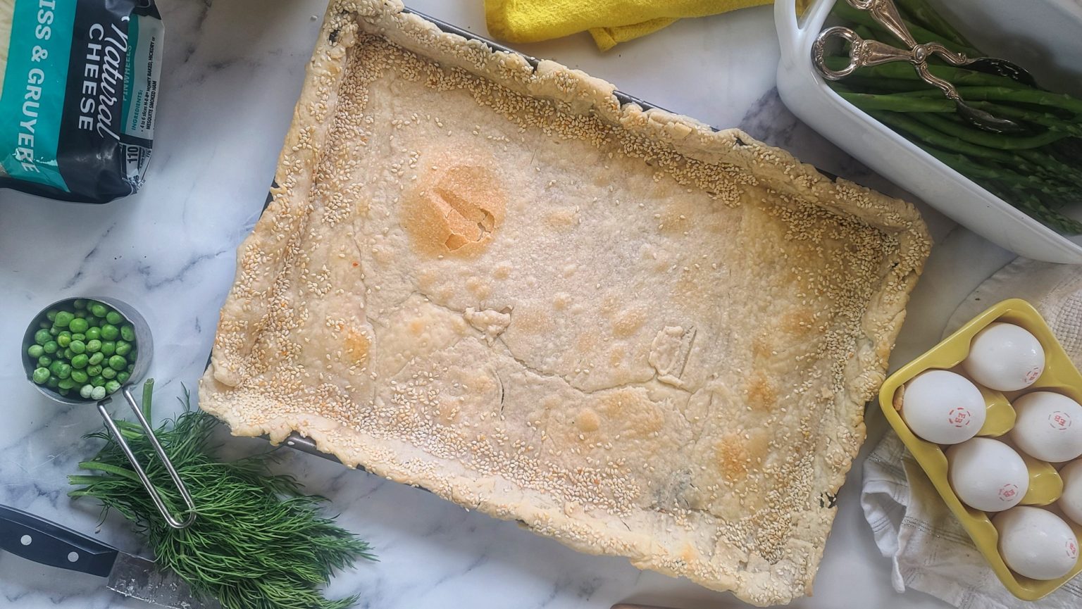 Asparagus Goat Cheese Slab Quiche for Spring Brunch - thefitfork ...