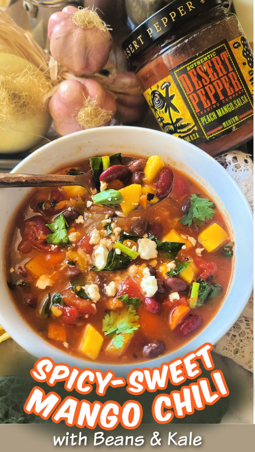 Spicy-Sweet Mango Chili with Beans and Kale (Vegan) - thefitfork ...
